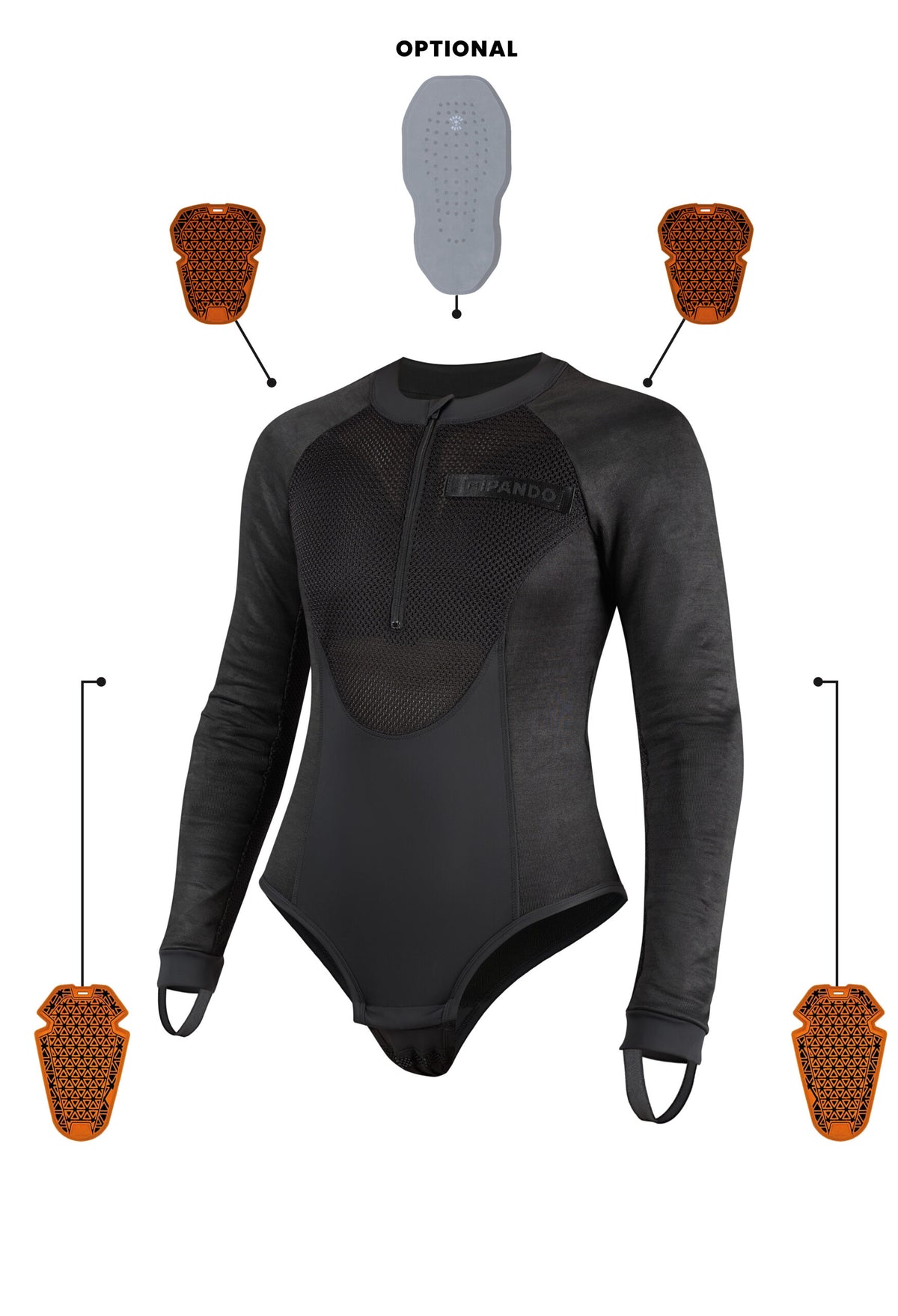 PANDO MOTO Armored Base Layer | CE AAA Mesh Bodysuit – Moto Lounge